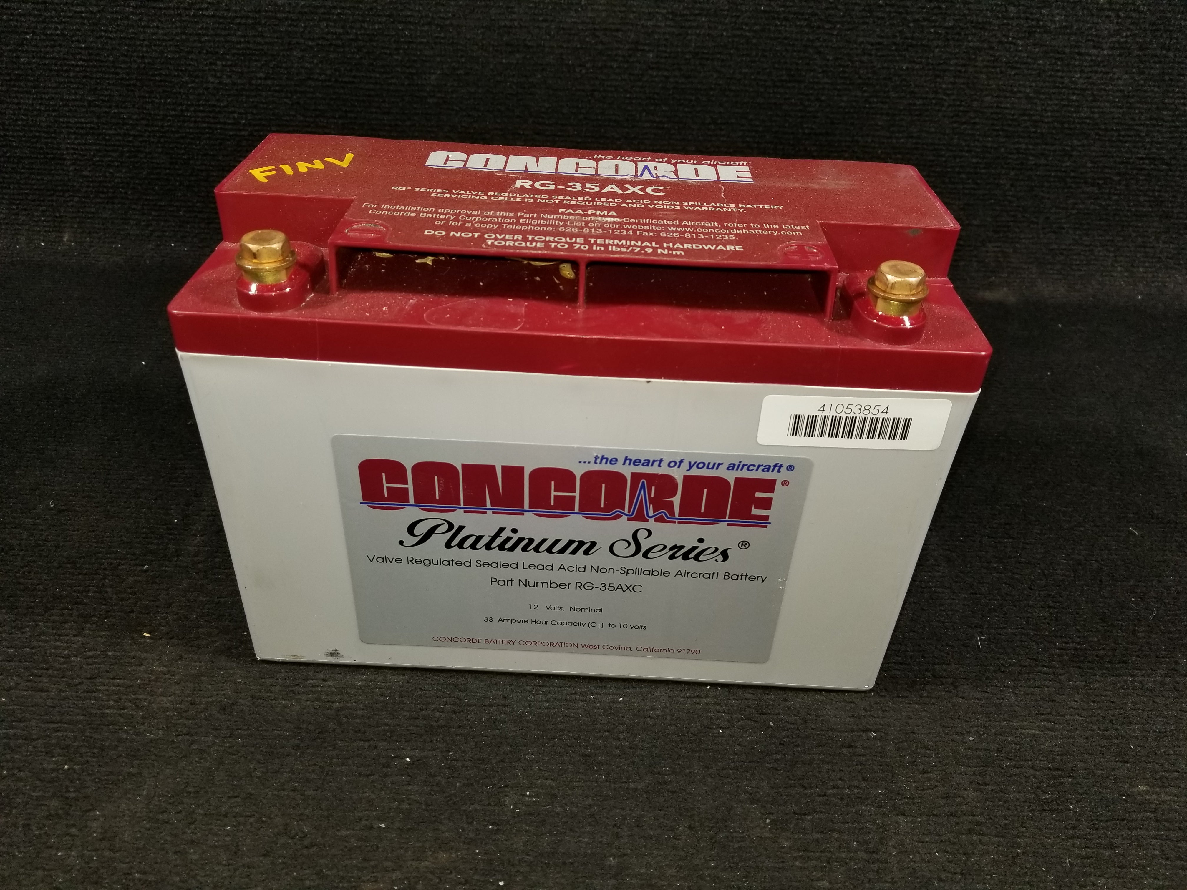 Battery - Concorde - C-FINV (#RG-35AXC) – Global Aircraft Industries