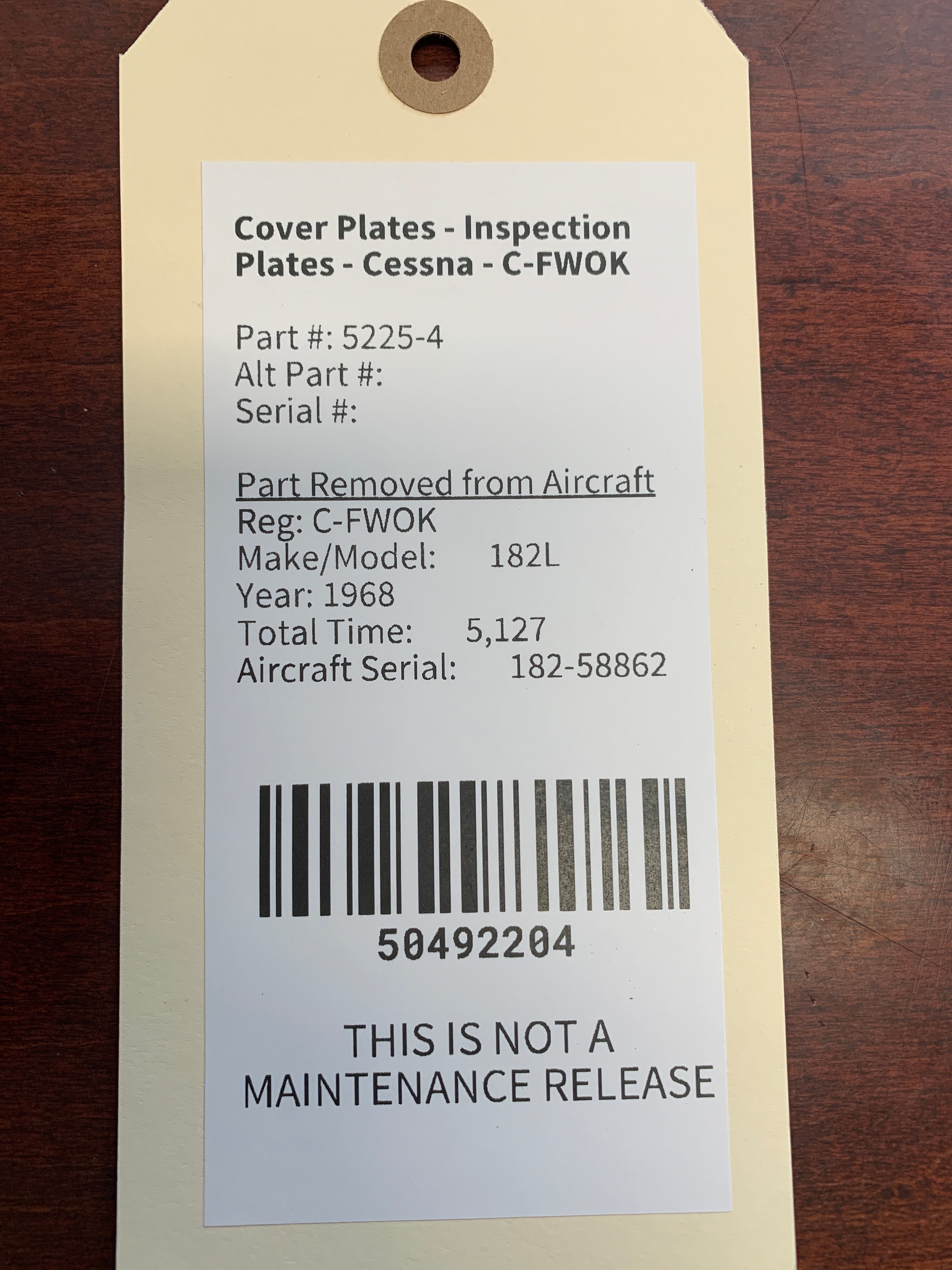 Cover Plates - Inspection Plates - Cessna - C-FWOK – Global Aircraft ...