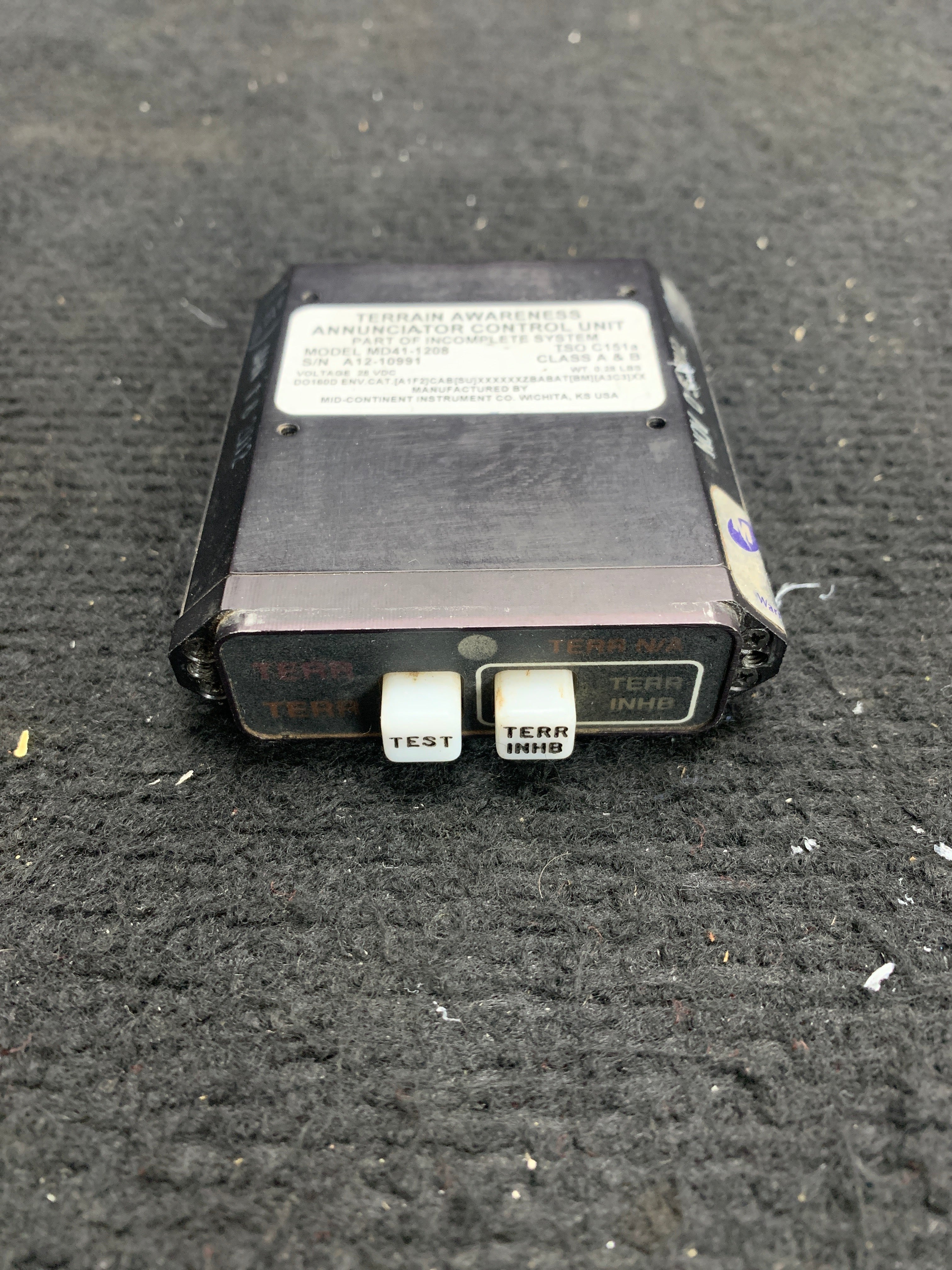 TAWS Annunciator Control Unit - MD41-1208 - Mid-Continent - 5H-NWA ...