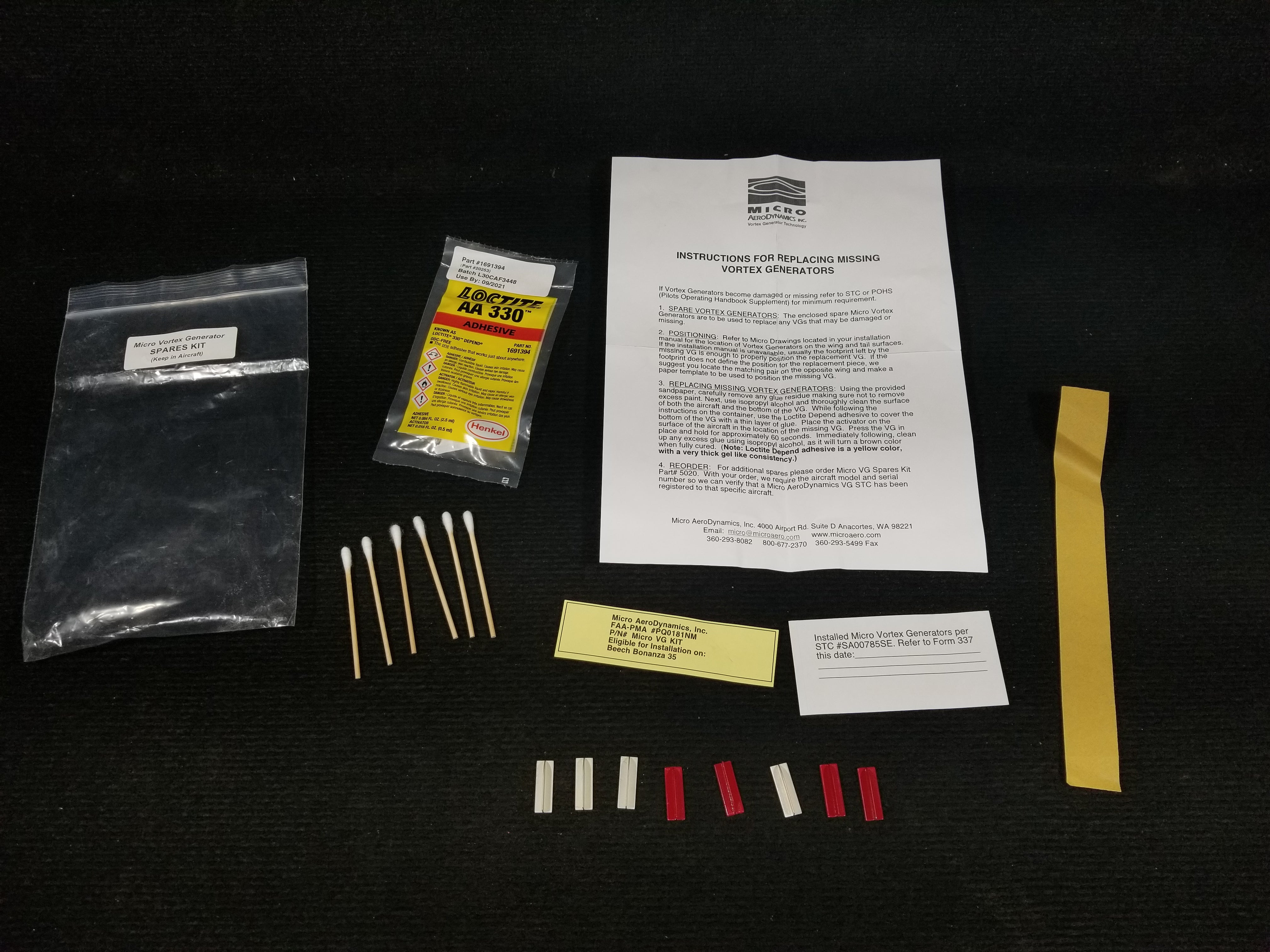 Vortex Generator - Spares Kit - MISC (VFC) (#5020) – Global Aircraft ...