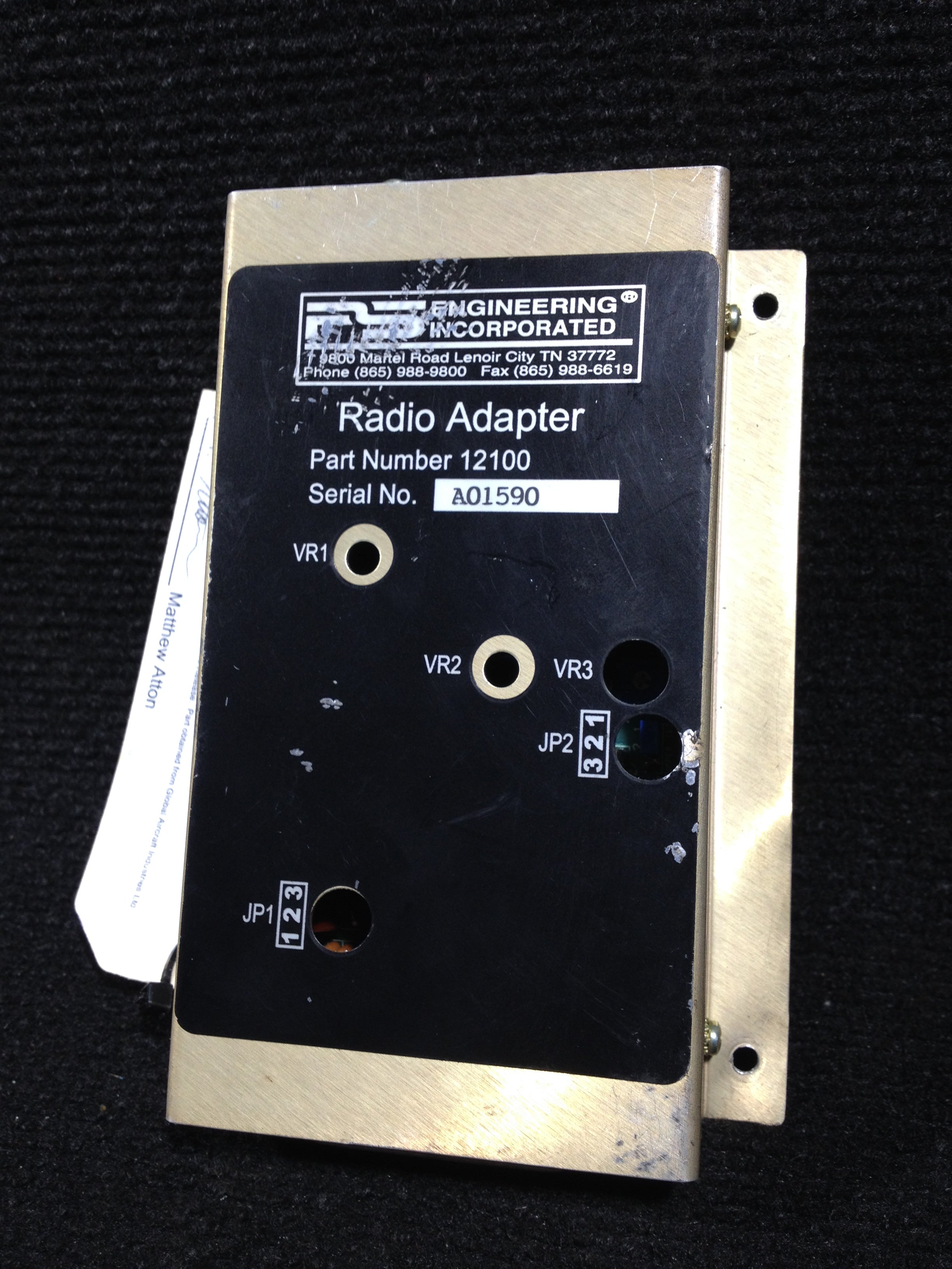 Radio Adapter - Engineering Inc - C-GHZN – Global Aircraft Industries