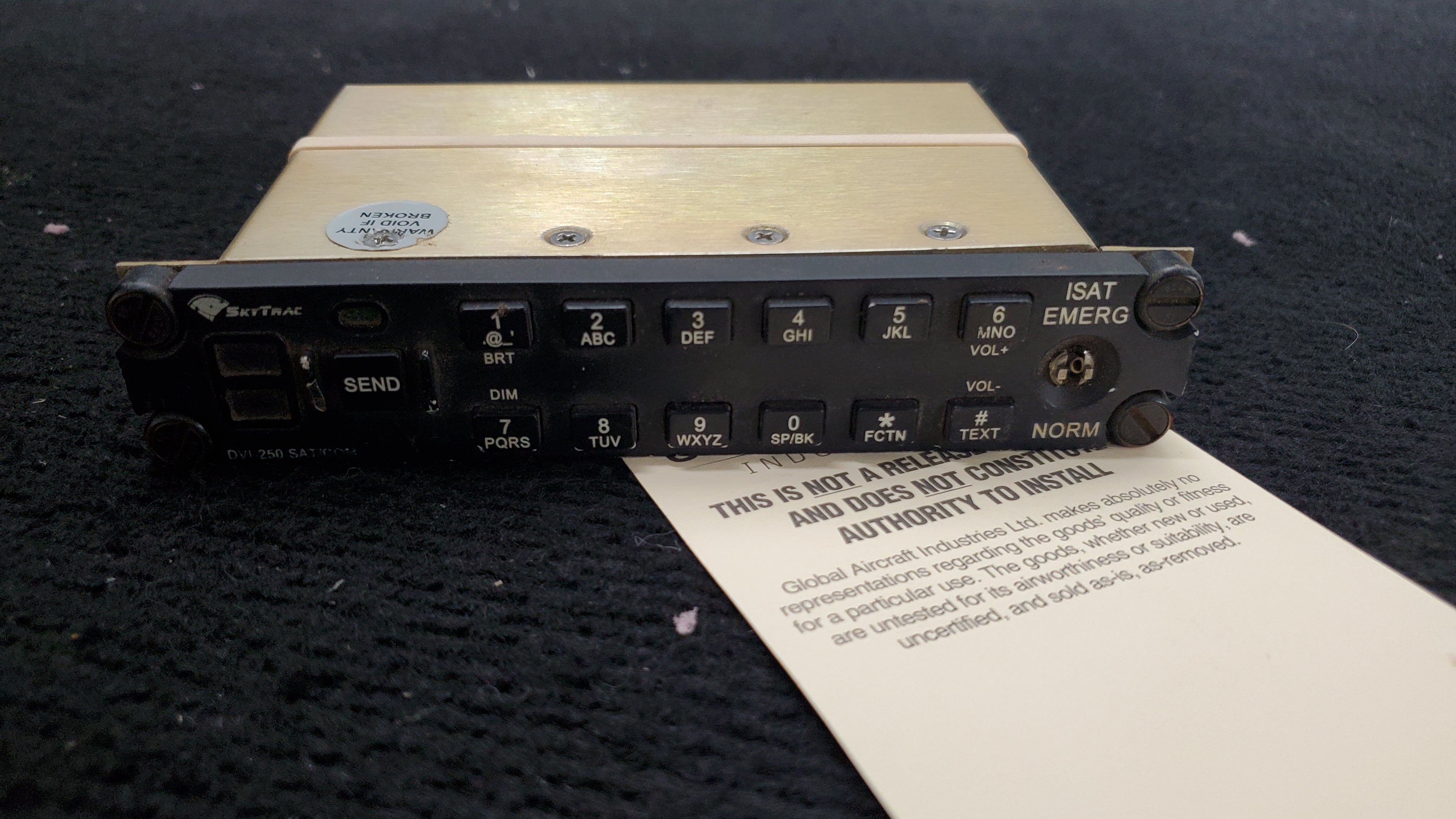 DVI-250 SatCom Control Unit - SkyTrac - 5H-TAZ – Global Aircraft Industries