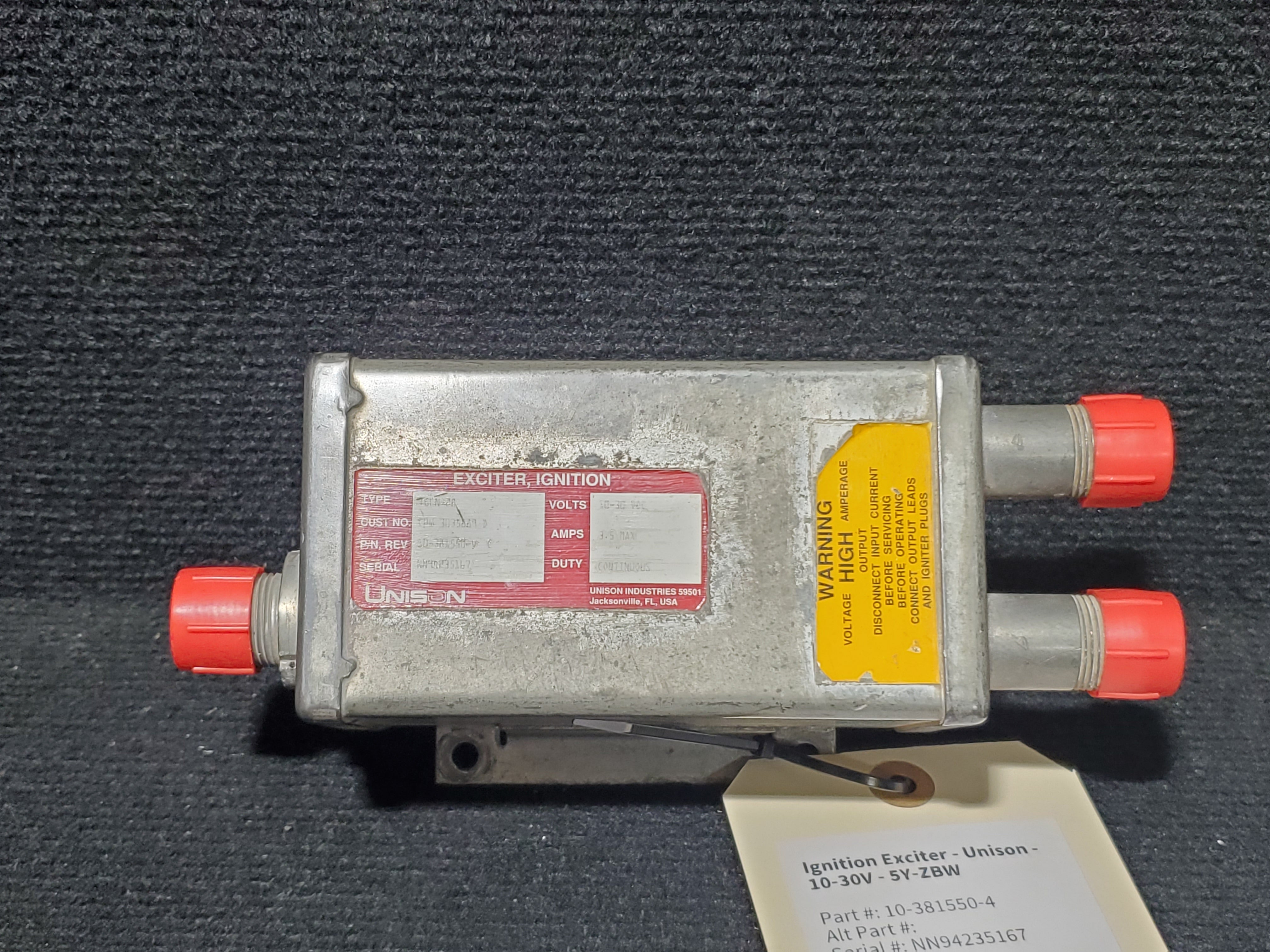 Ignition Exciter - Unison - 10-30V - 5Y-ZBW – Global Aircraft Industries
